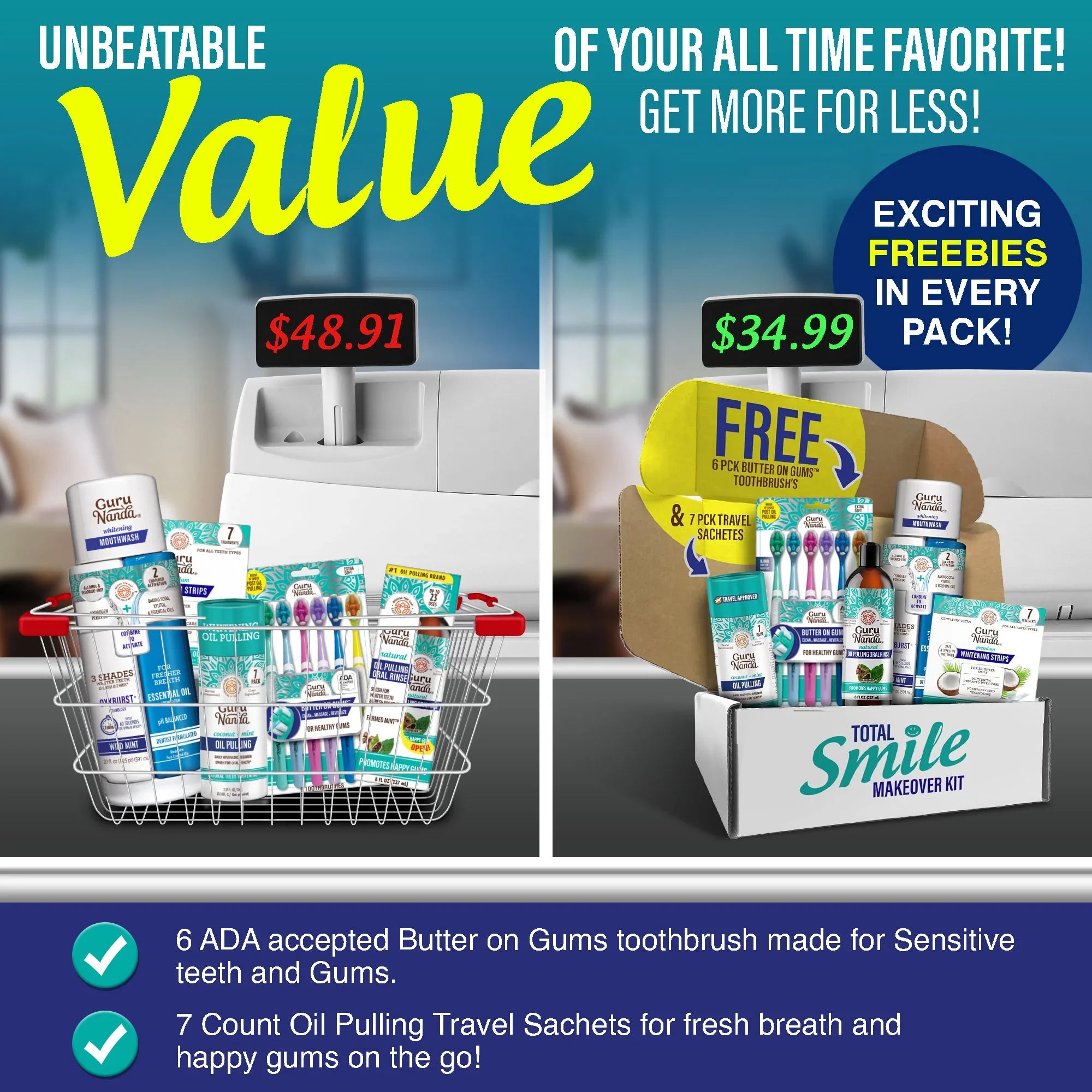 Total Smile Makeover Kit | Oral Care Bundle – GuruNanda