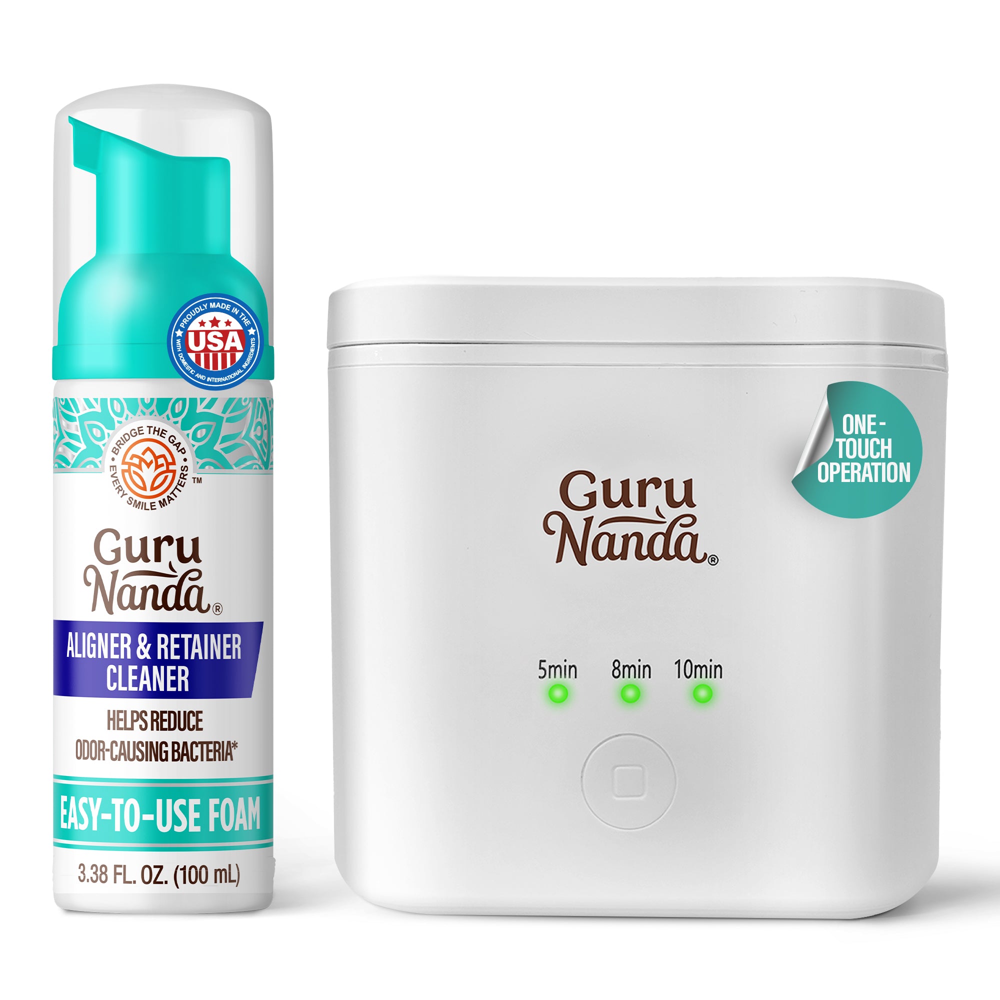 Retainer, Denture & Aligner Foam Cleaner & Cleaning Pod – GuruNanda