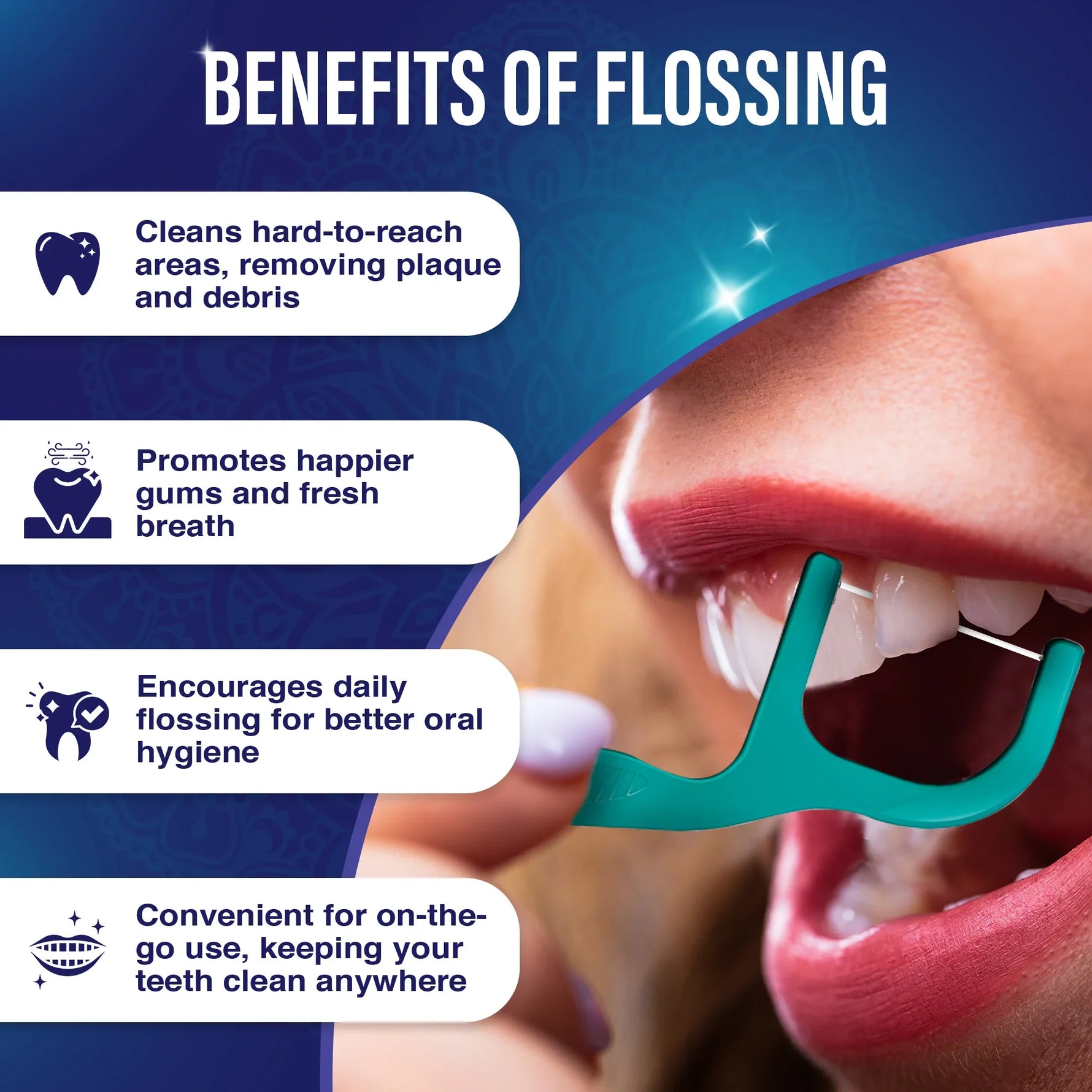 GuruNanda's Fresh Floss Picks With Angled Pick & CocoMint-Flavor, 60 Ct