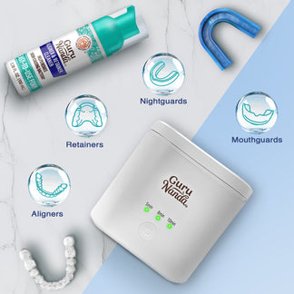Retainer, Denture & Aligner Foam Cleaner & Cleaning Pod – GuruNanda