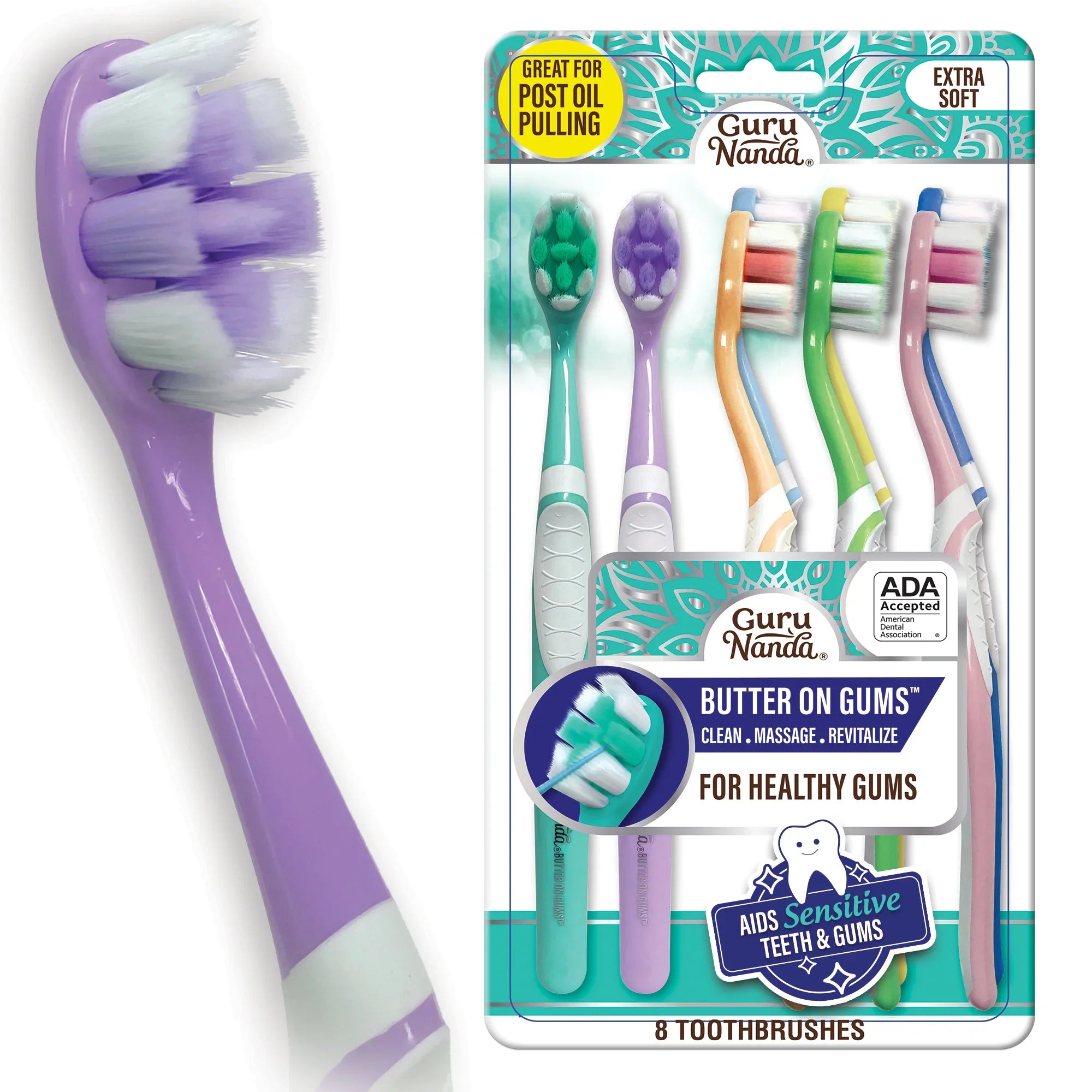 Butter on Gums Toothbrush (8 Count) – GuruNanda