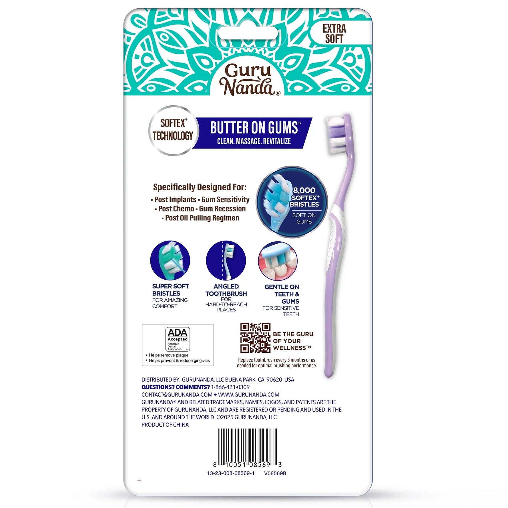 Butter on Gums Toothbrush (8 Count) – GuruNanda