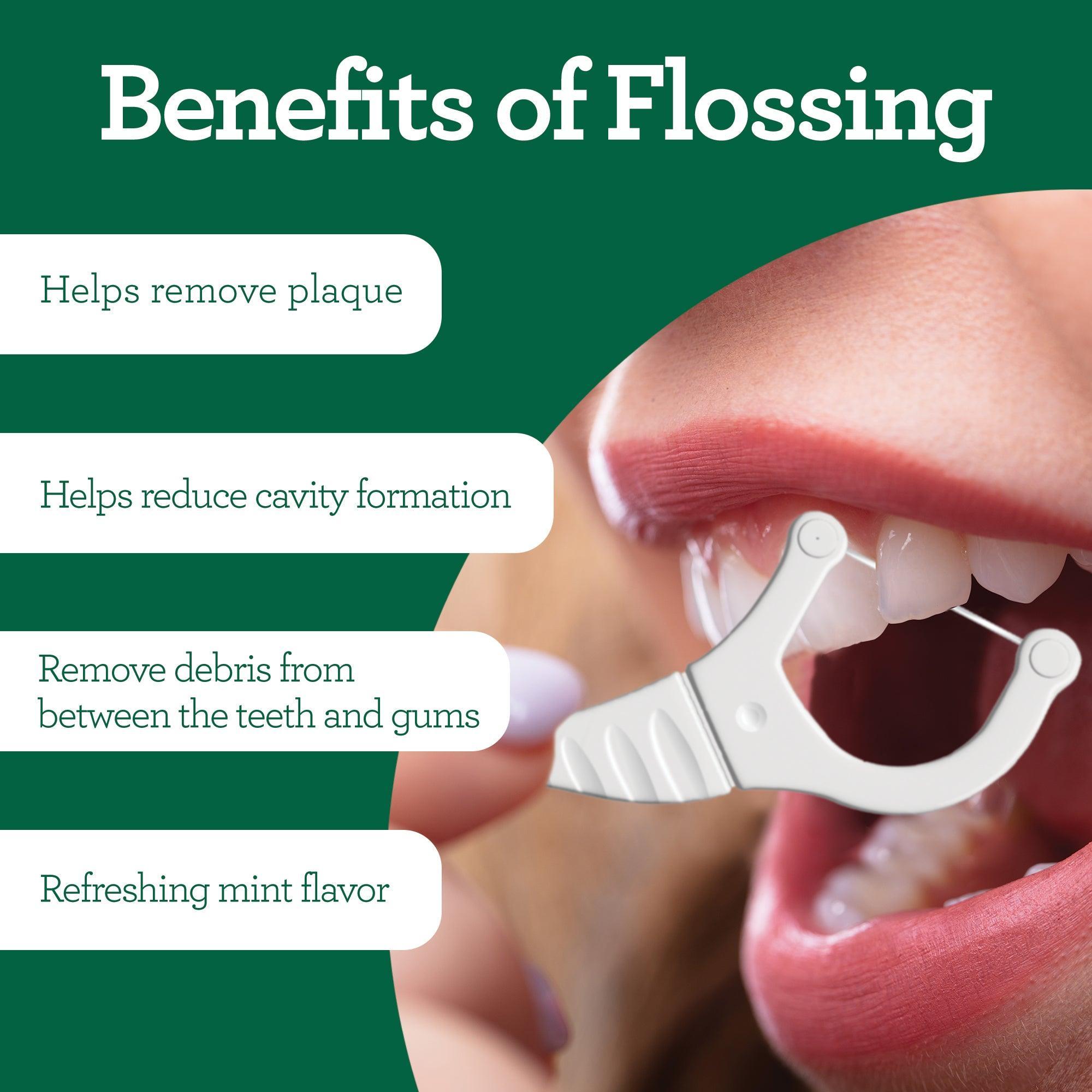 GuruNanda Floss Picks: 2-In-1 Dental Floss Picks, 40 Ct, Mint Flavor