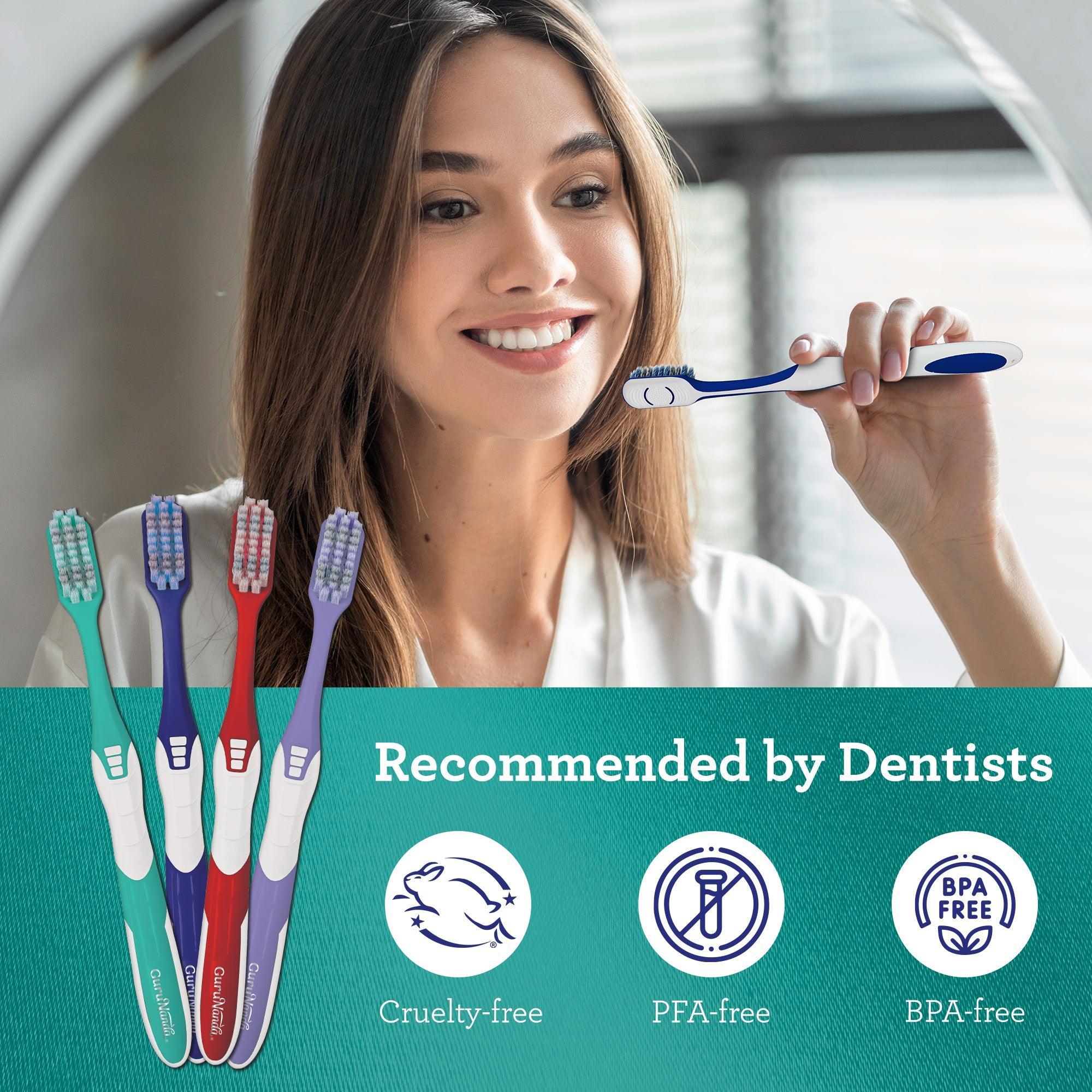 GuruNanda Whitening Spiral Toothbrush For Adults & Kids, 4 Pk