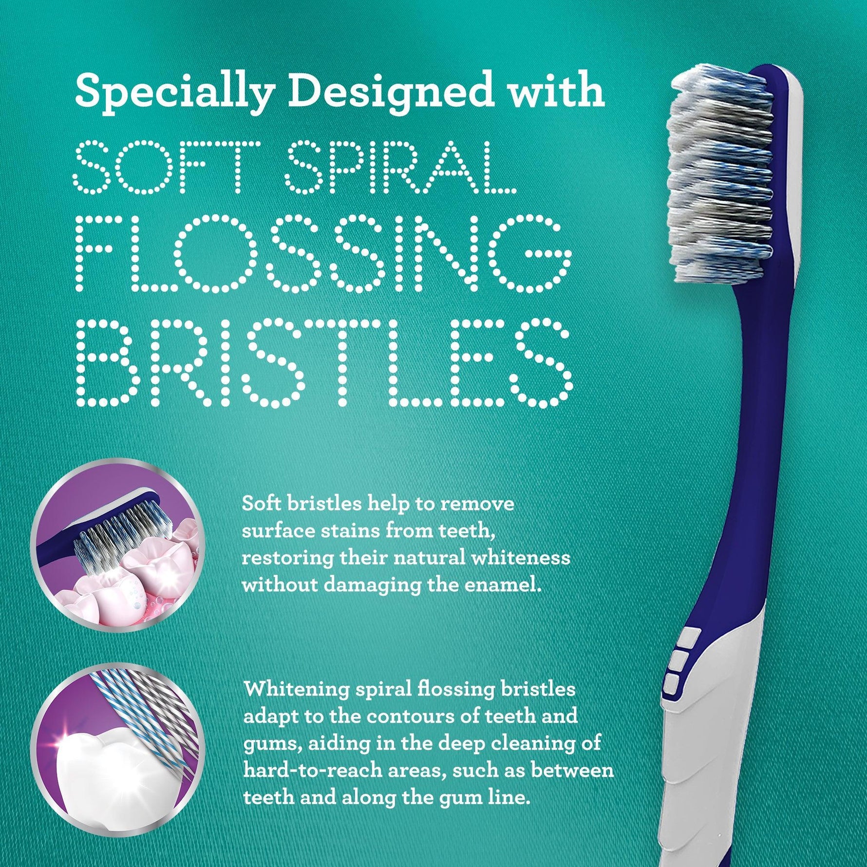GuruNanda Whitening Spiral Toothbrush For Adults & Kids, 4 Pk