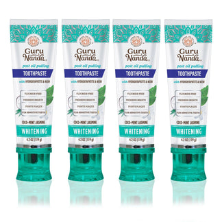 Fluoride-Free Whitening Toothpaste With Hydroxyapatite - 4 Pack | GuruNanda