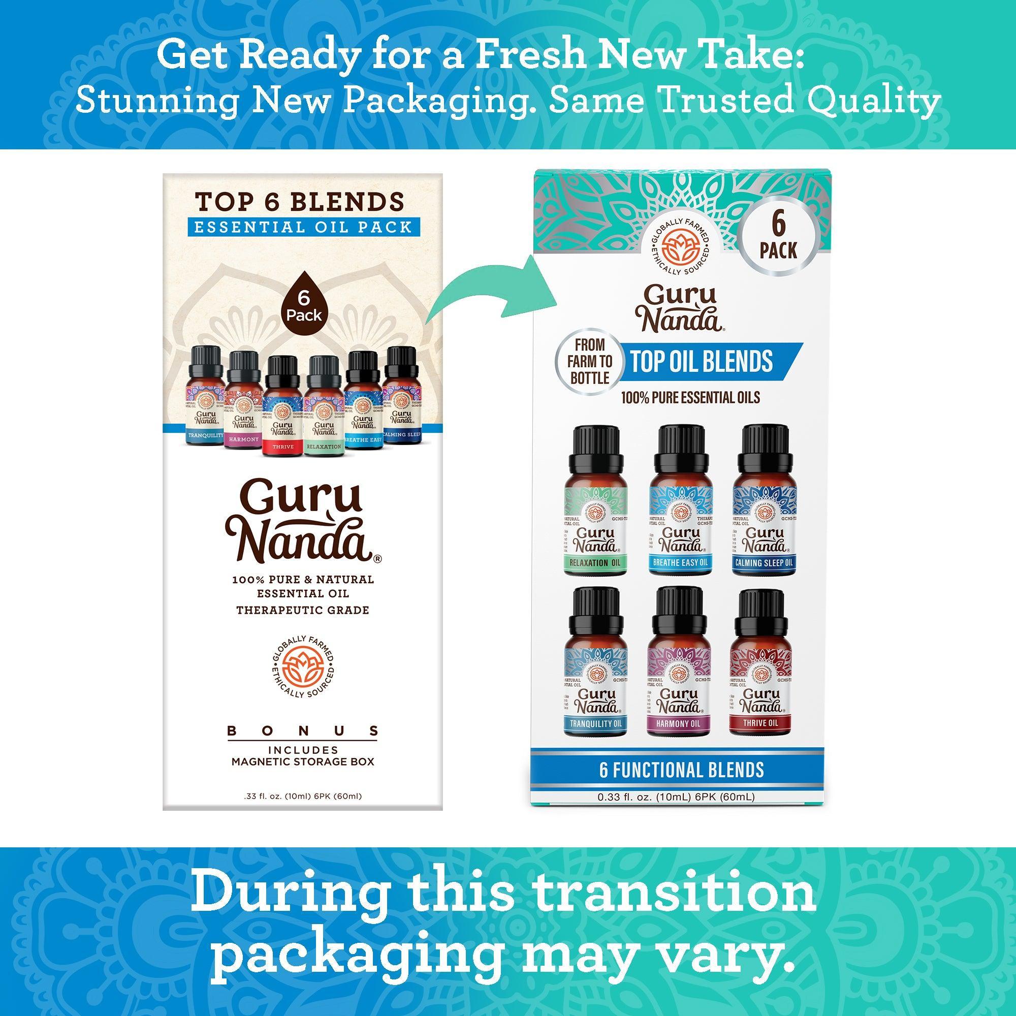 Gurunanda's Essential Oil Blends Set Of 6, 15ML Each, GCMS Tested ...