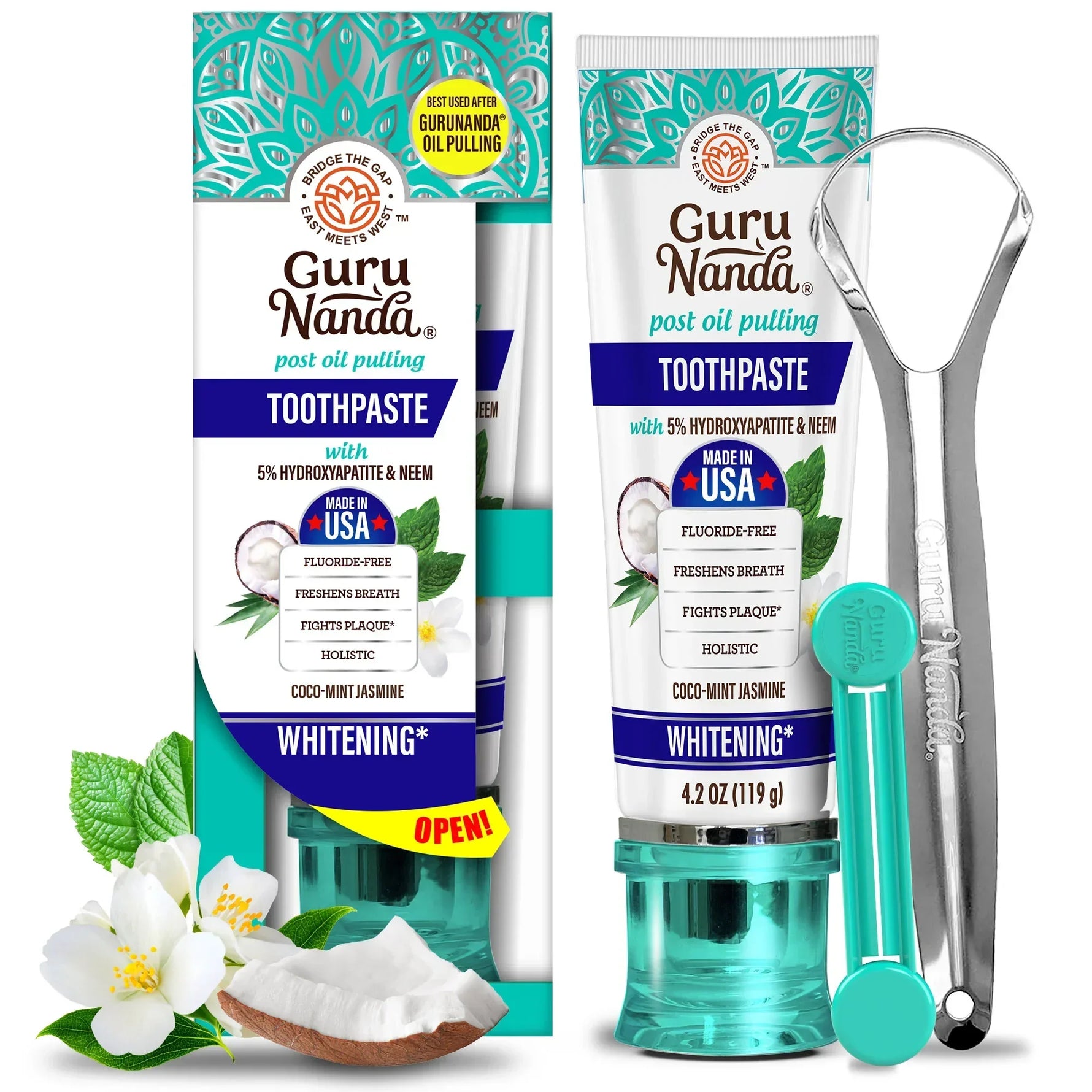 Fluoride Free Whitening Toothpaste with Hydroxyapatite | GuruNanda