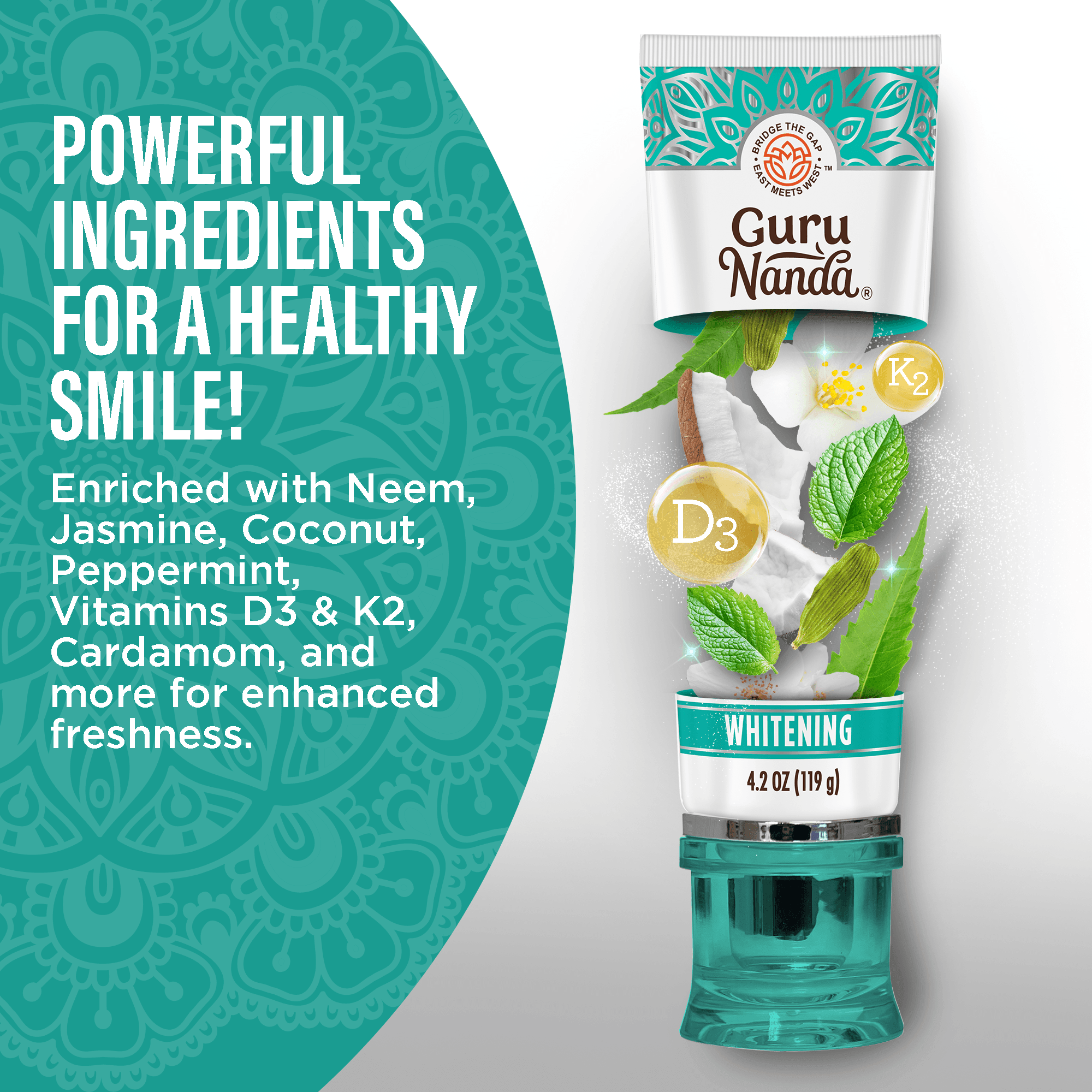 Fluoride Free Whitening Toothpaste with Hydroxyapatite | GuruNanda