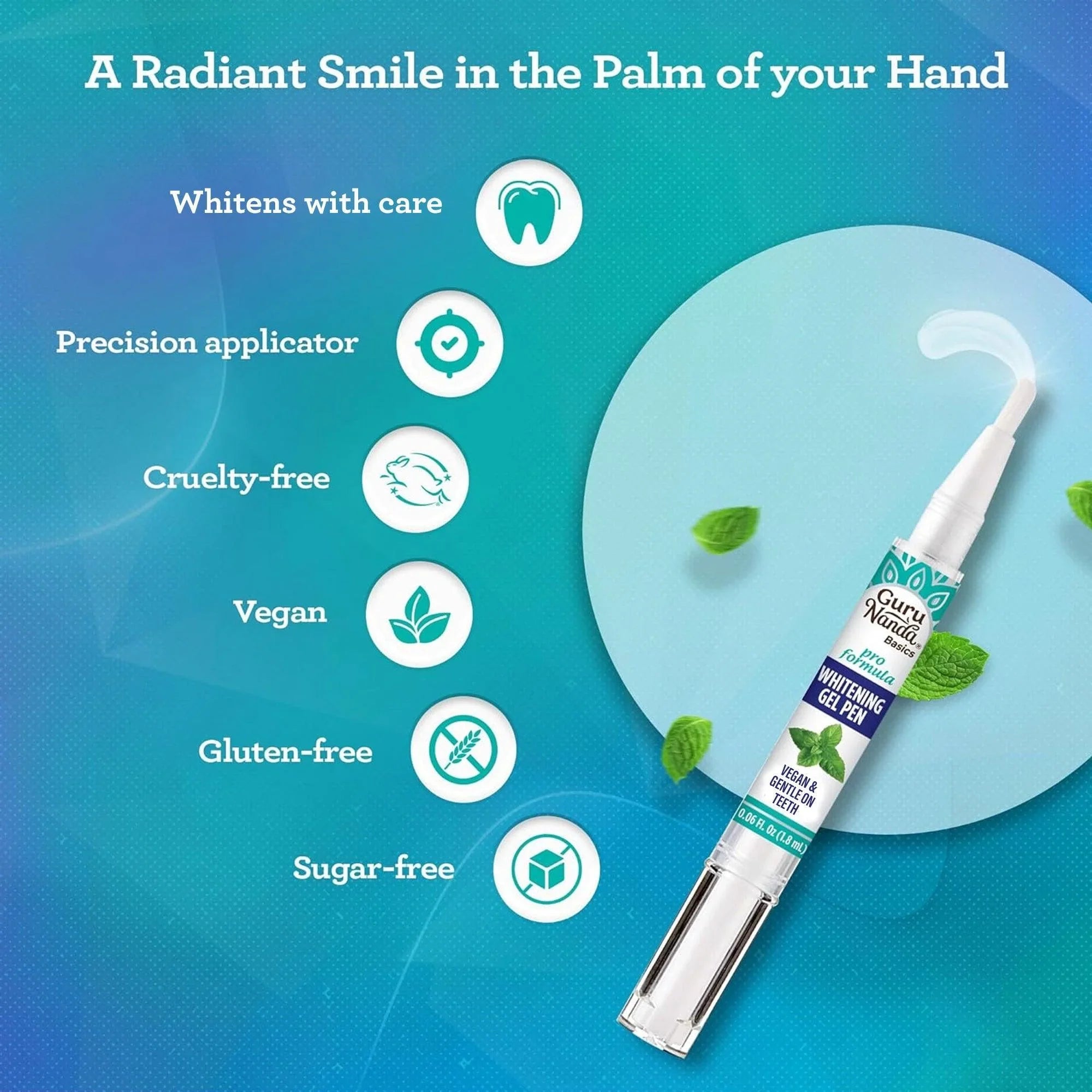 Whitening Gel Pen | Enamel-Safe, Vegan, Fast Results – GuruNanda