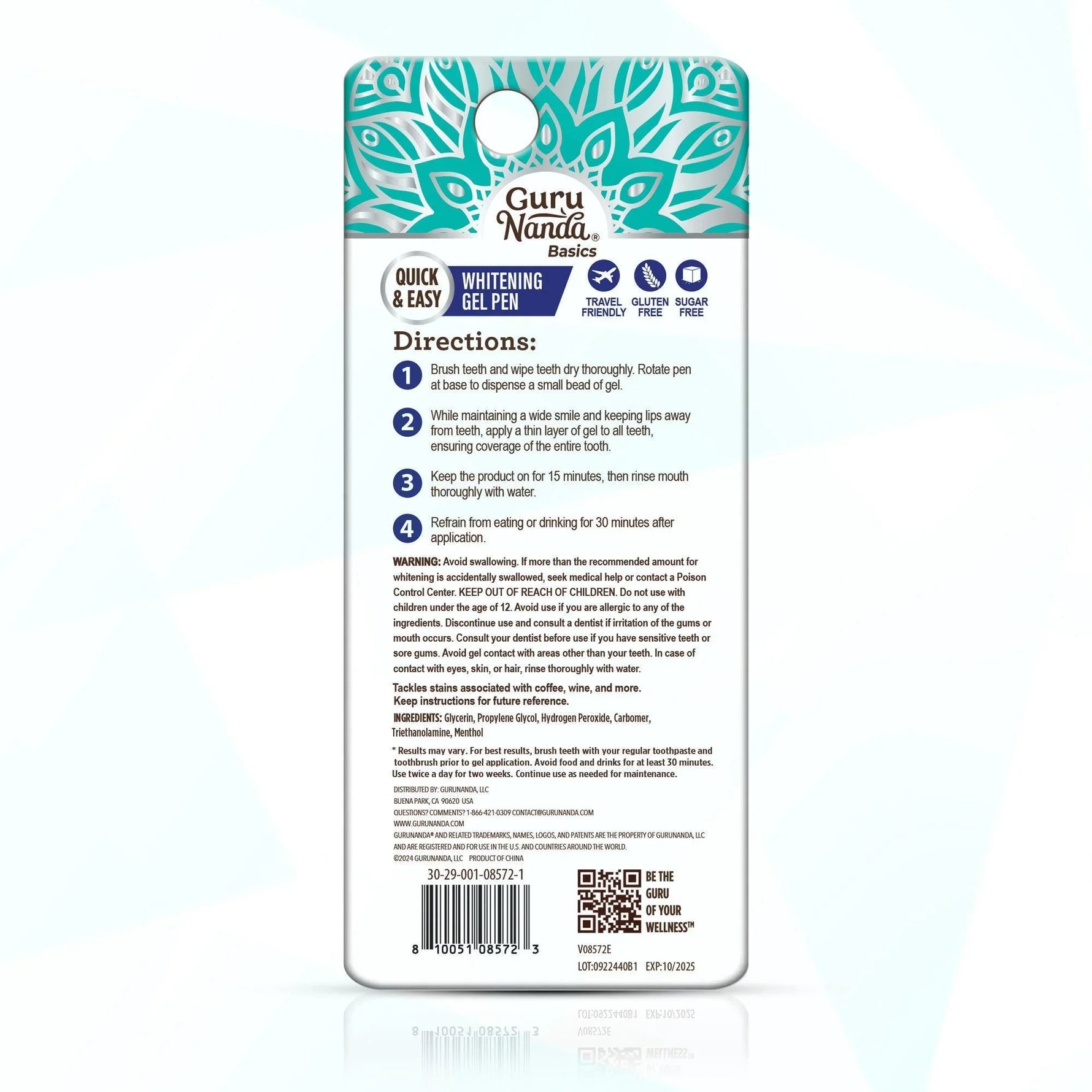 Whitening Gel Pen | Enamel-Safe, Vegan, Fast Results – GuruNanda