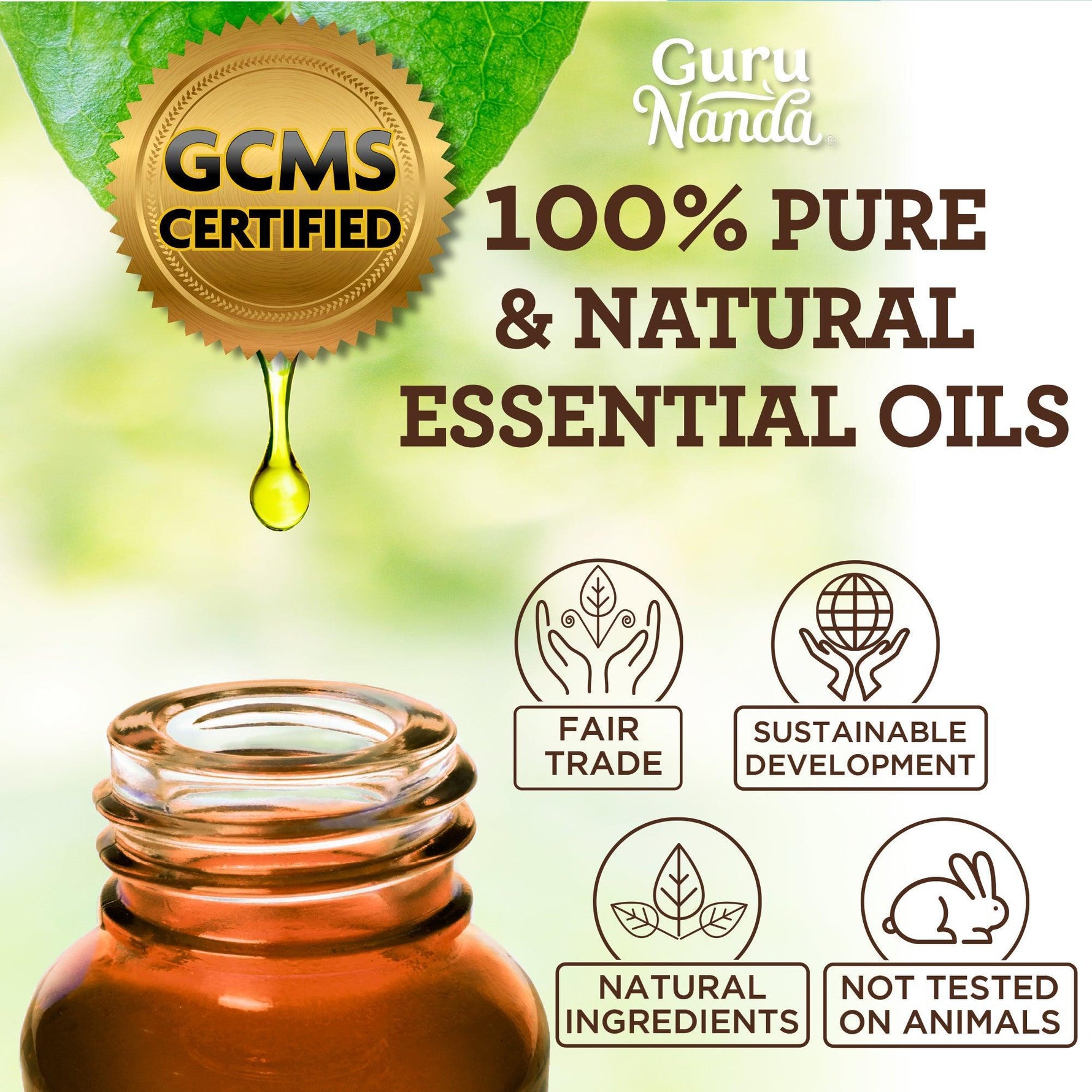 GuruNanda's Breathe Essential Oils Trio Set, 100% Pure & Natural