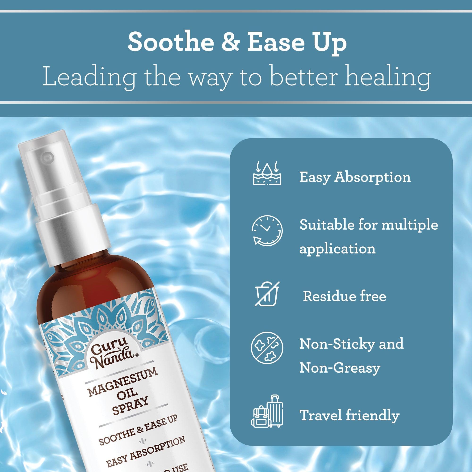 GuruNanda Quick-Absorbing Magnesium-Spray-2-fl-oz (GC-MS Tested)