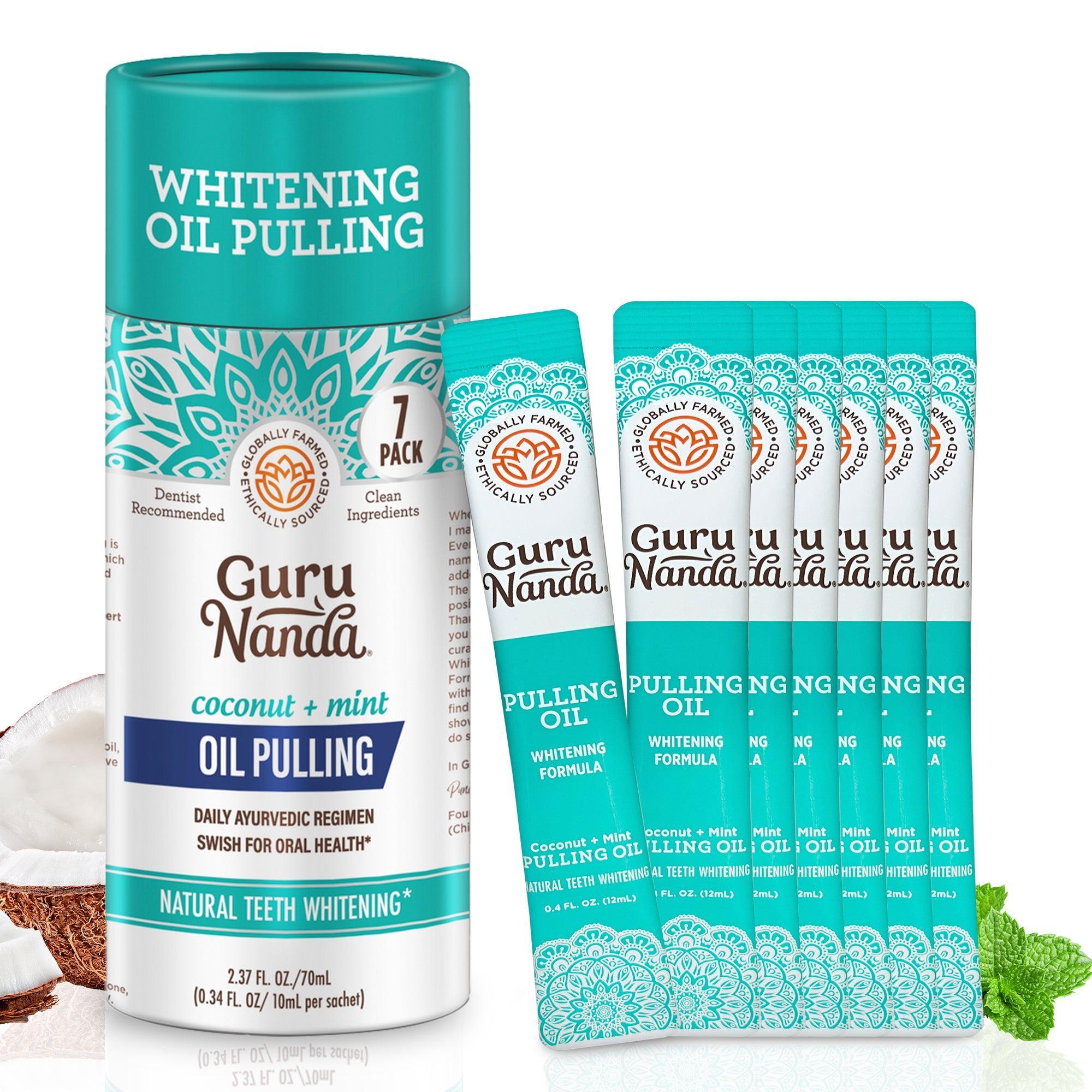 GuruNanda Oil Pulling Packets (7 Counts): Travel-Friendly Oral Care