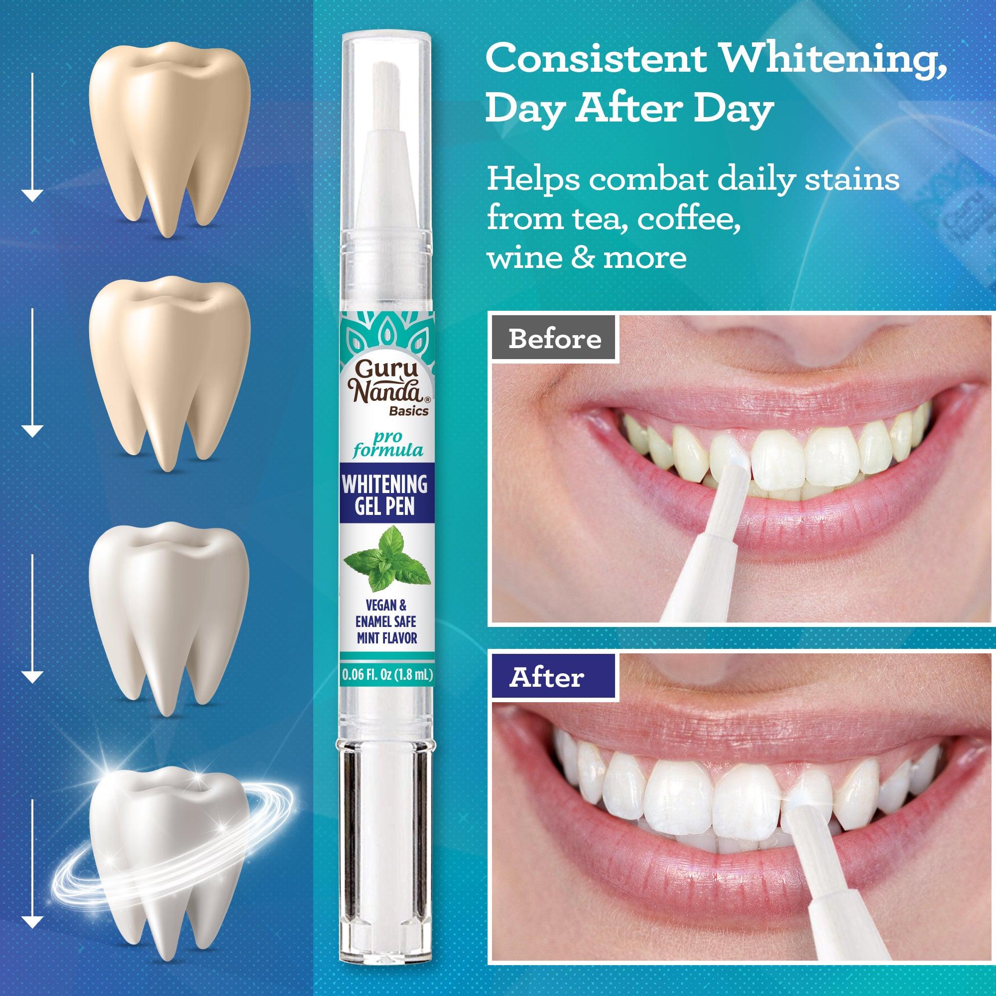 Whitening Gel Pen | Enamel-Safe, Vegan, Fast Results – GuruNanda