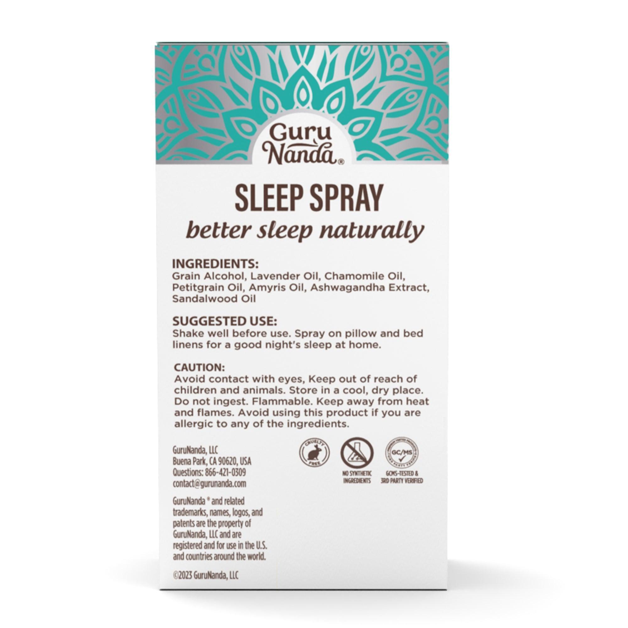 Lavender Sleep Spray, Fast-Acting Sleep Aid By GuruNanda, 1 Oz