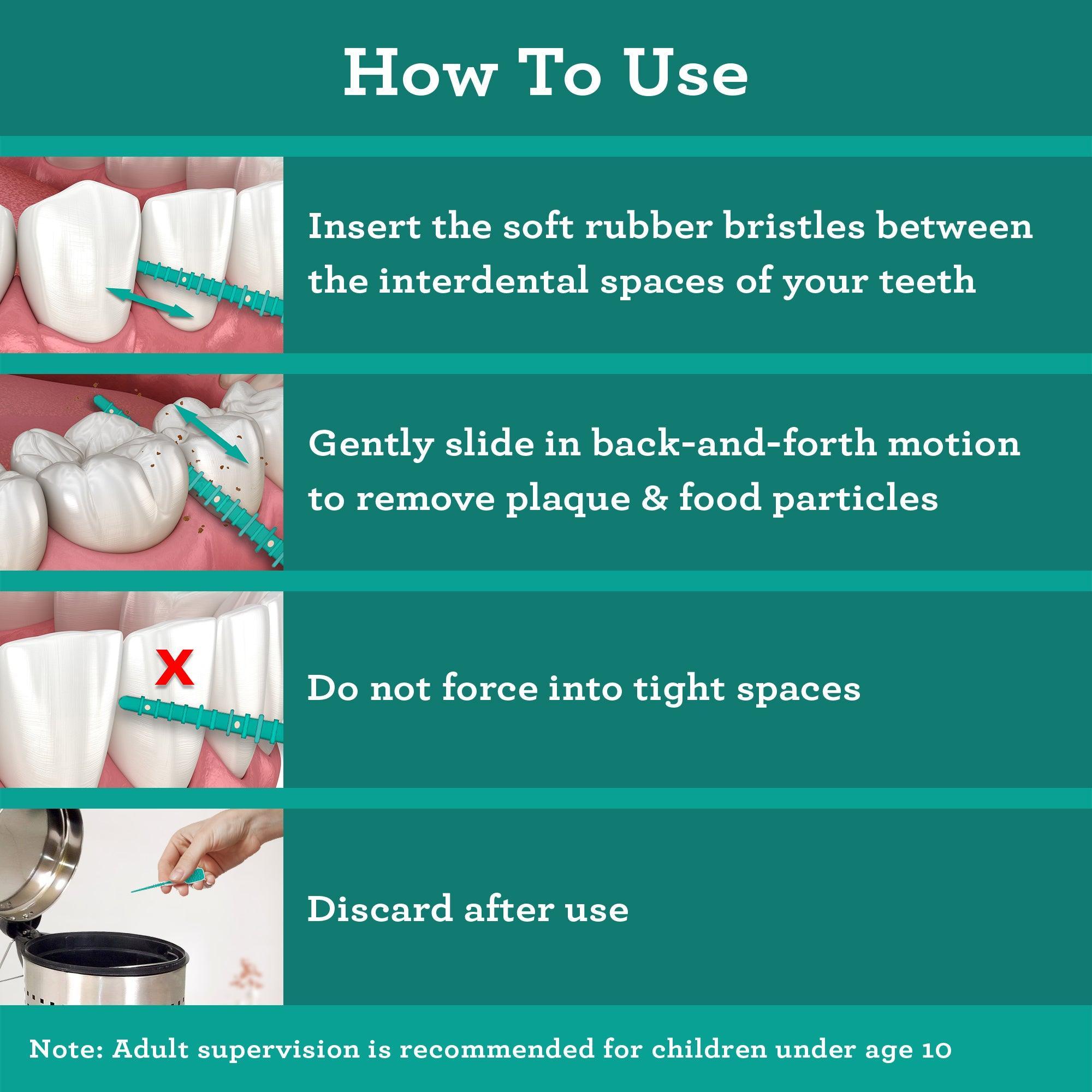 GuruNanda's Super Soft Interdental Picks, Gentle Gum Massage, 100 Ct