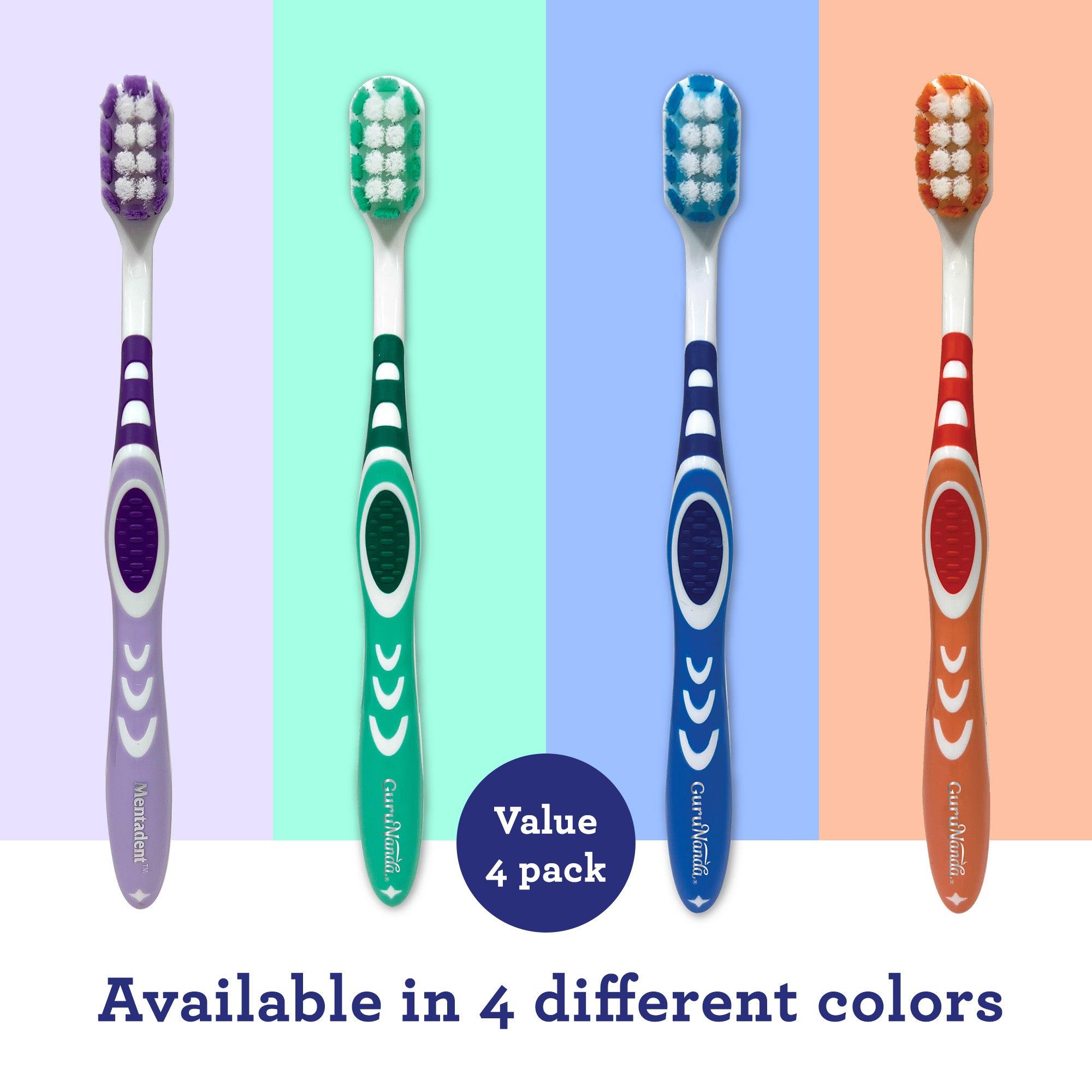 GuruNanda Whitening Spiral Toothbrush For Adults & Kids, 4 Pk